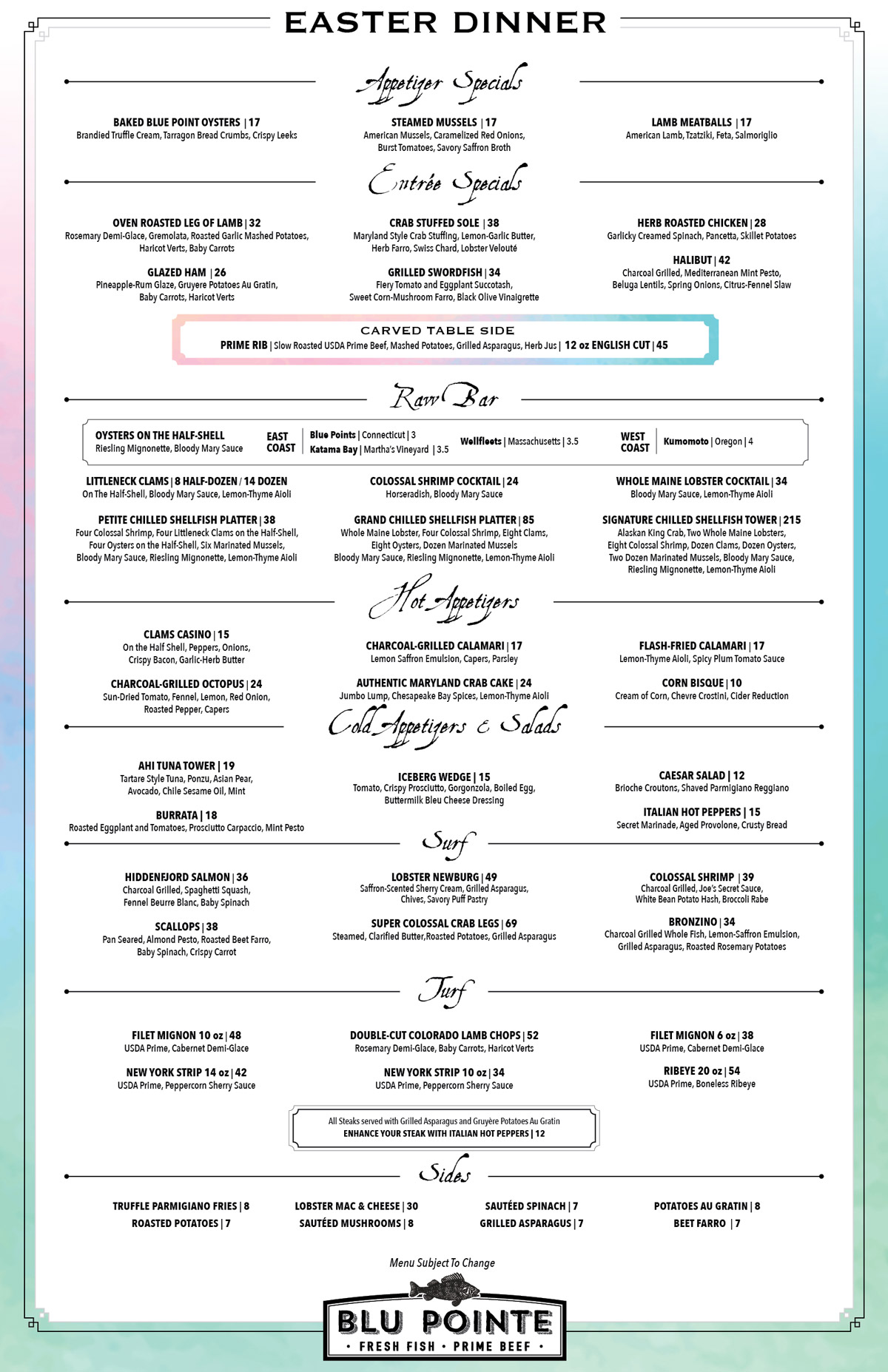 Easter Dinner - Blu Pointe